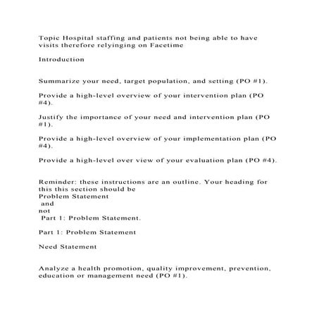 Health care workshop | Individual project proposal | PDF