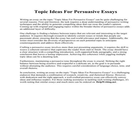 Ideas For Writing A Persuasive Essay.pdf