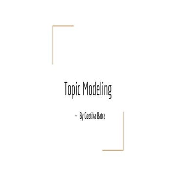Topic Modeling Europython Ppt