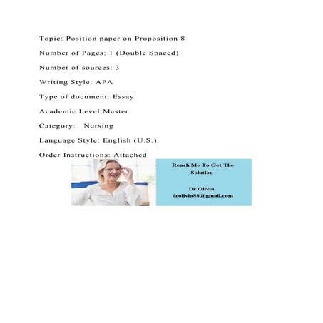 Topic Position paper on Proposition 8Number of Pages 1 (Double | DOCX