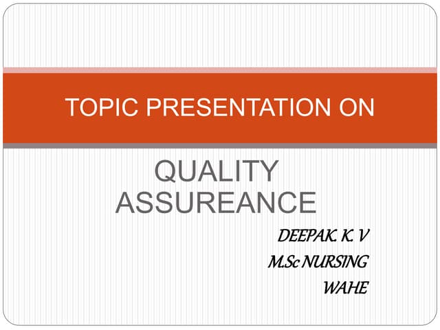 Total quality management in healthcare organisations | PPTX