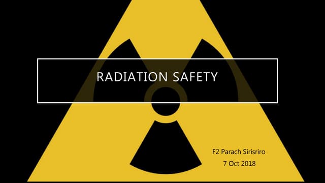 NRS Radiation Safety for Nursing | PPTX