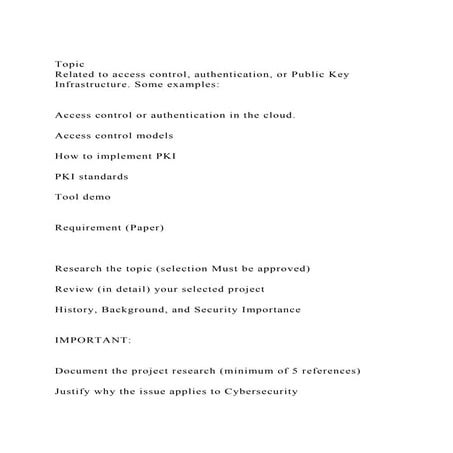 TopicRelated to access control, authentication, or Public Key In.docx