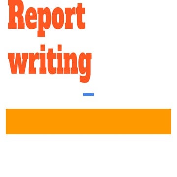 Topic report writing | PPT