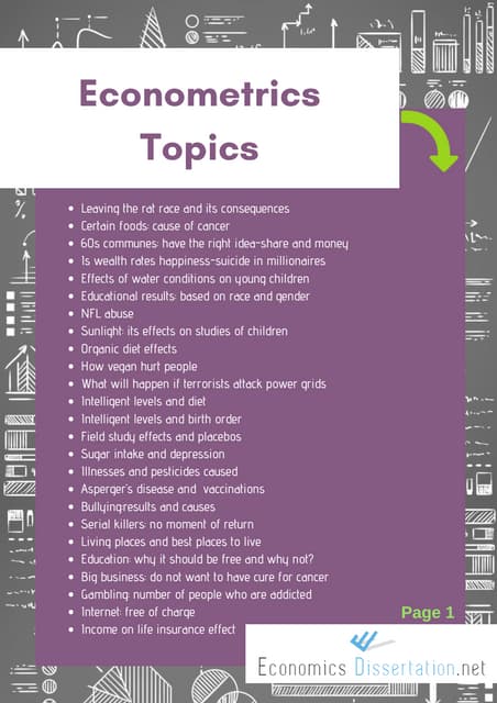Topics For Econometrics Research Papers Pdf