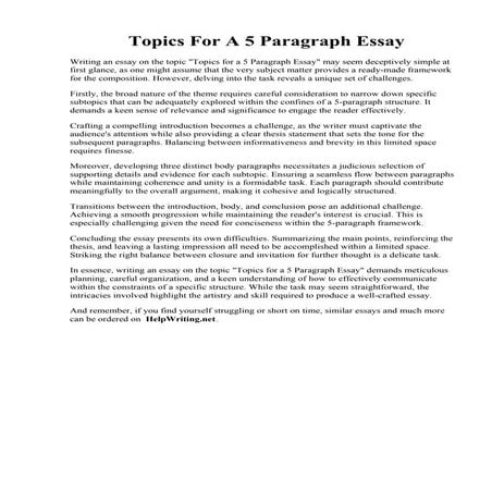 Topics For A 5 Paragraph Essay.pdf