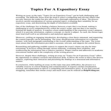 Topics For A Expository Essay.pdf