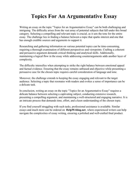 Different Argumentative Essay Topics.pdf