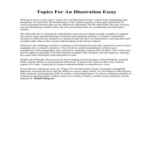 Example Of Illustration Essay. College of Health Care Professions | PDF