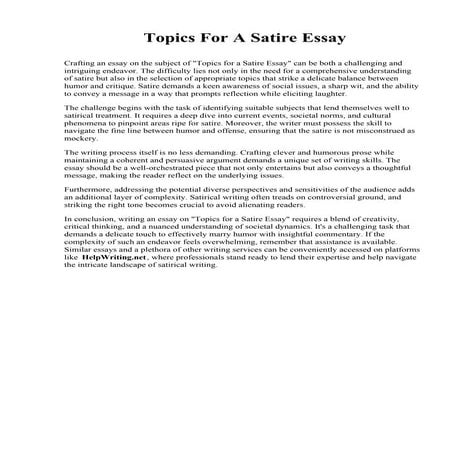 Topics For A Satire Essay.pdf