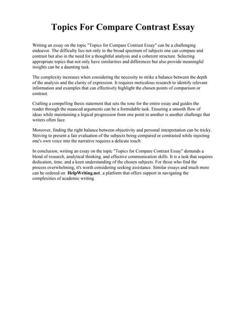 comparison and contrast | PPT