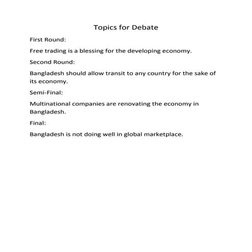Topics for debate | PDF