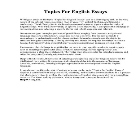Topics For English Essays.pdf