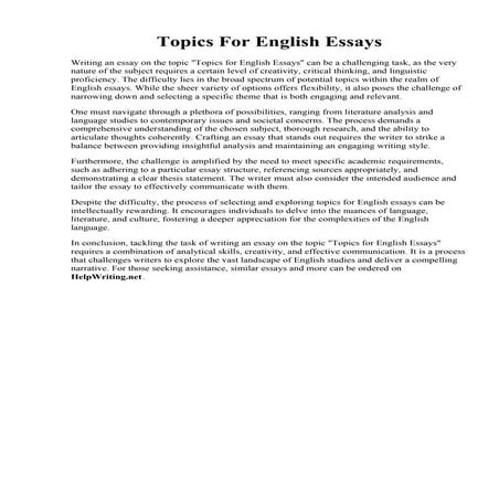 Topics For English Essays.pdf