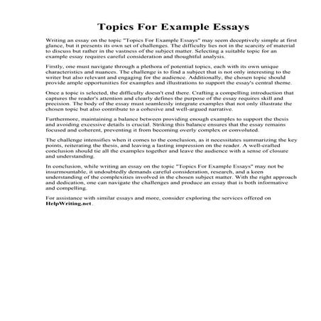Topics For Example Essays. 015 Definition Essay Topics Writing Last ...