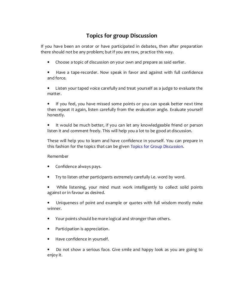 Topics For Group Discussion topics-for-group-discussion