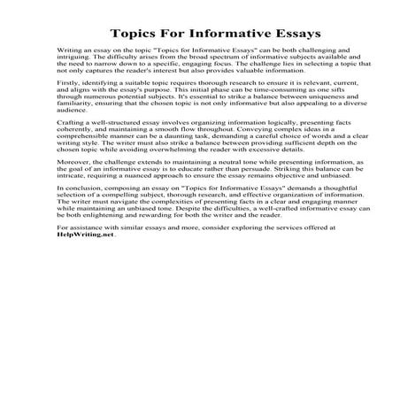 Topics For Informative Essays.pdf | Space and Astronomy | Science
