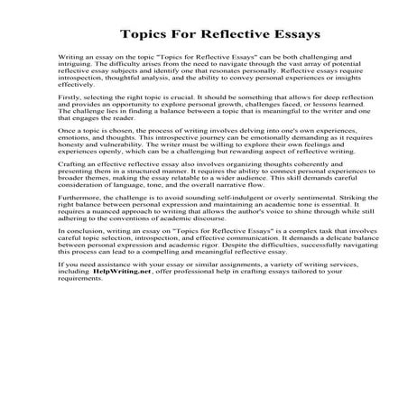 Topics For Reflective Essays.pdf