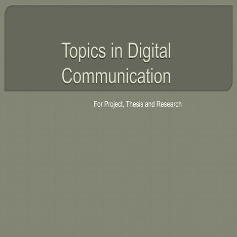 Topics in digital communication | PPTX