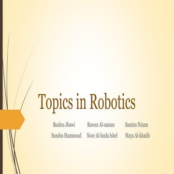 Topics in robotics | PPTX