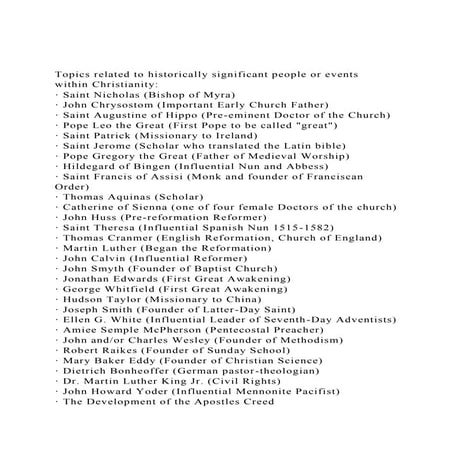 Topics related to historically significant people or events with.docx
