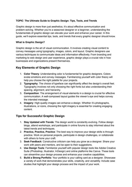 "Master Graphic Design: Tips, Tools, and Techniques for Stunning ...