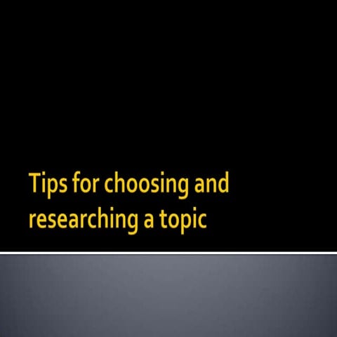 Choosing a Research Topic | PPTX