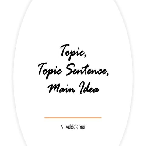 Topic, topic sentence, main idea 2011 | PDF