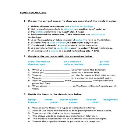 Topic vocabulary | PDF