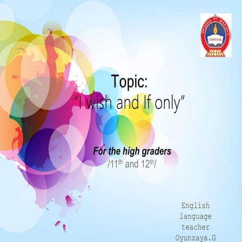 Topic wish and if only | PPTX
