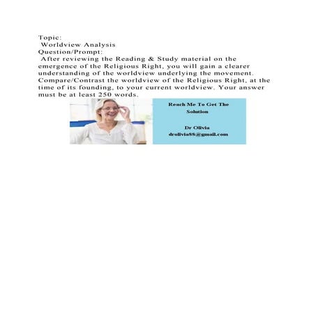 Topic Worldview AnalysisQuestionPrompt After reviewing the .docx