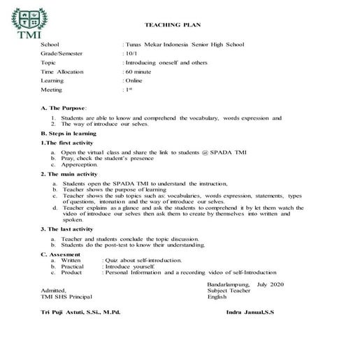 INTRODUCE YOUR SELF | DOCX