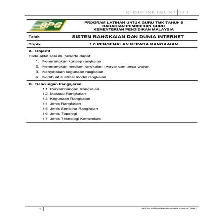 Topik 1 pengenalan kepada rangkaian | PDF