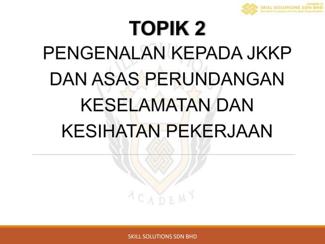 SAFETY HEALTH COMMITTEE IN WORKPLACE JKKP 1996 | PPTX