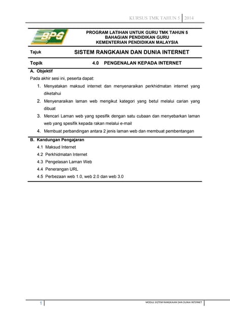 Maksud internet dan perkhidmatan internet [kb1] | PPTX