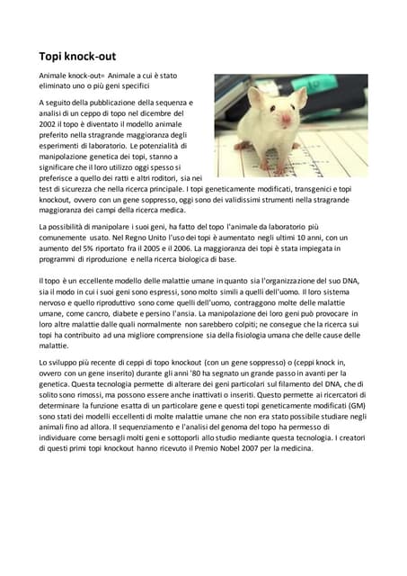 Topi knockout | PDF | Genetics | Science