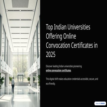 Top Indian Universities Offering Online Convocation Certificates in ...