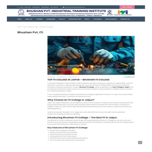 Best Electrician ITI College in Jaipur - Bhushan ITI | PDF