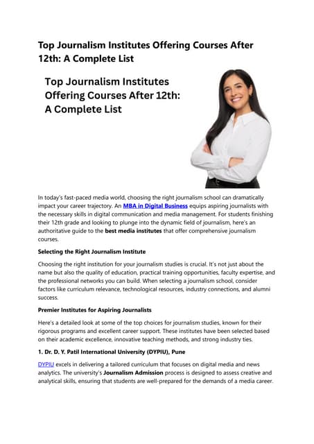 Crafting the Next Generation of Journalists | PDF