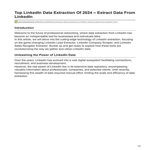 Top LinkedIn Data Extraction Of 2024 Extract Data From LinkedIn.pdf