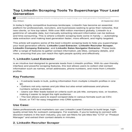 Top LinkedIn Scraping Tools To Supercharge Your Lead Generation.pdf