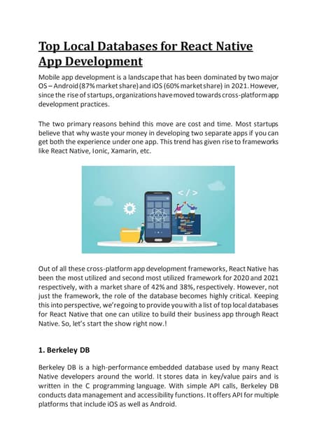 Top Local Databases For React Native App Development Pdf