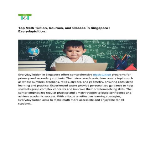 Top Math Tuition, Courses, and Classes in Singapore : Everydaytuition. | PDF