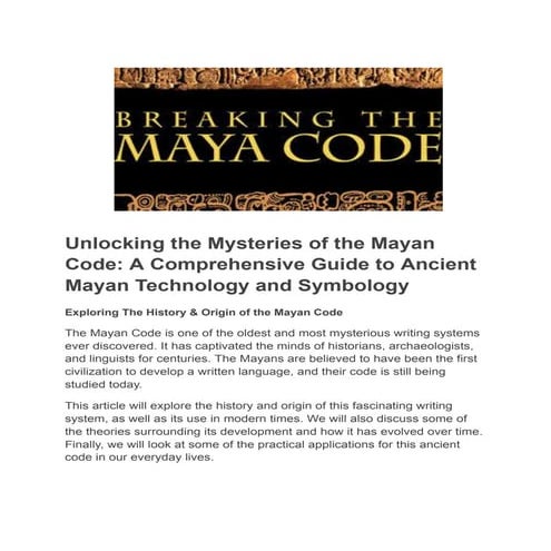 Top Maya Code. | PDF