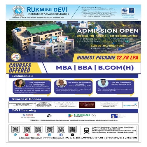 Top MBA, BBA, and B.Com Colleges in Delhi – RDIAS Admissions Open 2025 ...