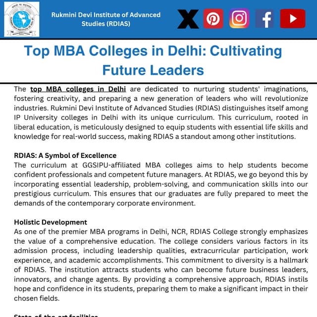 Top MBA Colleges in Delhi NCR for Quality Education and Good Placements.pdf