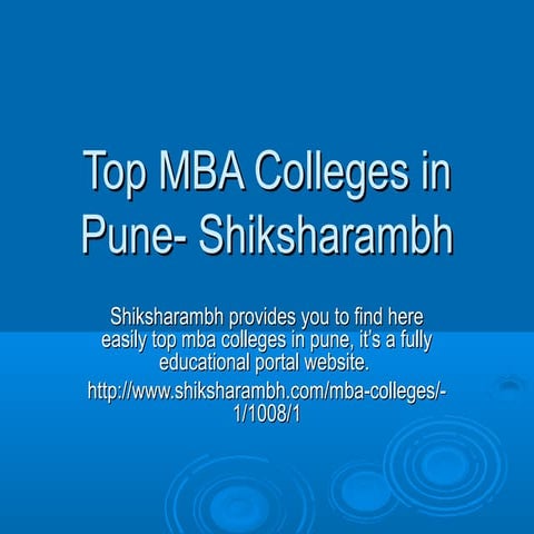 Top mba colleges in pune shiksharambh | PPT