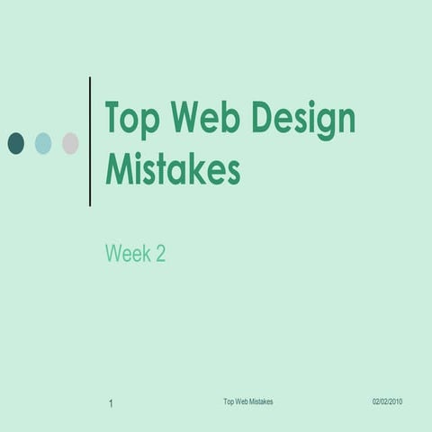 Top Website Mistakes | PPTX | Web Design and HTML | Internet
