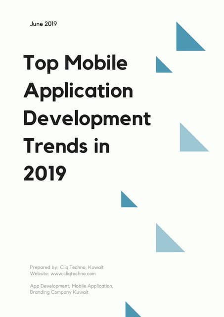 Top Mobile Application Development Trends In 2019 Pdf