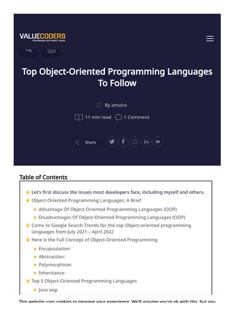 Top Object Oriented Programming Languages To Follow In December 2022pdf